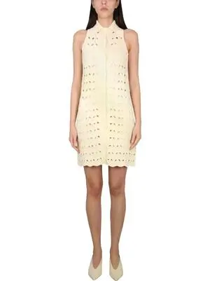 Max Mara Rivle Pointelle Mini Dress - Neutrals