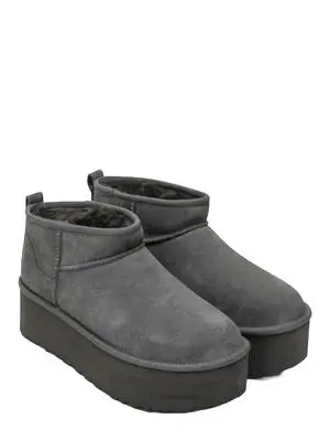 UGG Ultra Mini Platform Ankle Boots Grey