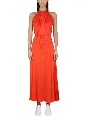Aspesi Sleeveless Belted Midi Dress - Orange