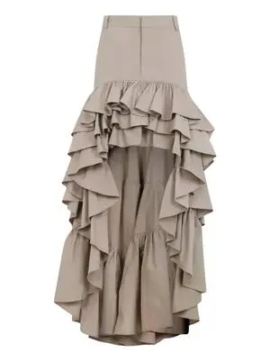 Moschino Tiered Cotton Skirt - Neutrals