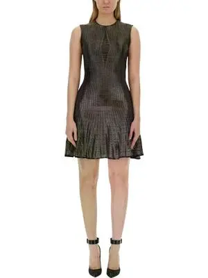 Alexander McQueen Textured Mini Dress - Black