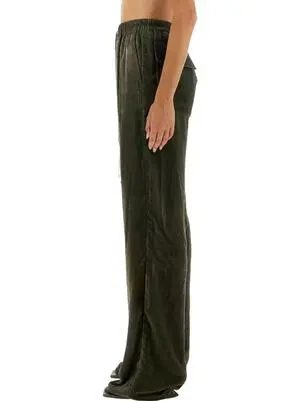 Rick Owens Velvet-Texture Trousers Green