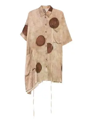 UMA WANG Thetis Dot-print Tie-detail Top - Neutrals