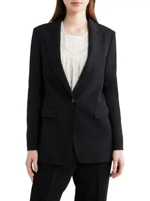 Hugo Boss Jabla One-button Crepe Blazer - Black