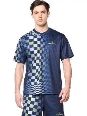 SERGIO TACCHINI Sergio Tacchini Luca Piqu Gradient Checkerboard T-Shirt Eclipse