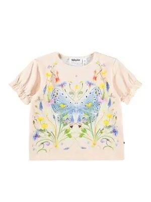 MOLO Eline Short Sleeve T-shirt With Butterfly And Floral Print - Multi