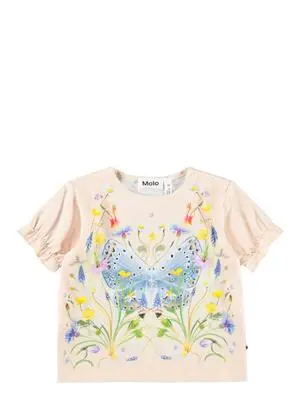 MOLO Eline Short Sleeve T-shirt With Butterfly And Floral Print - Multi
