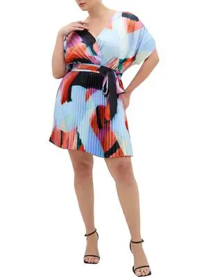 City Chic Hailey Abstract Print Minidress Aspect