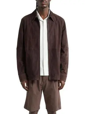 Herno Suede Zip-up Jacket - Chocolate