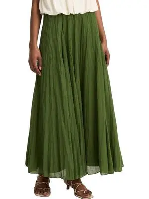 Vince Crinkled Maxi Skirt - Herb