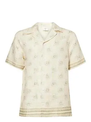 CHE Telha Printed Linen Shirt - Ecru