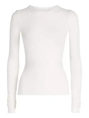 SKIMS Ribbed Long-sleeve T-shirt - White