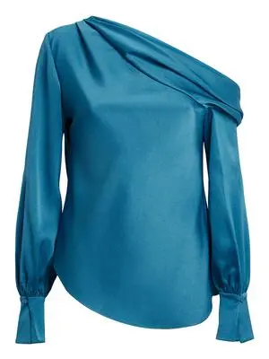 Simkhai Satin One-shoulder Top - Blue