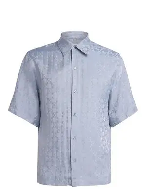 Sandro Jacquard Cross Short-sleeve Shirt - Blue
