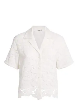 Simkhai Lace Camp Shirt - Ivory