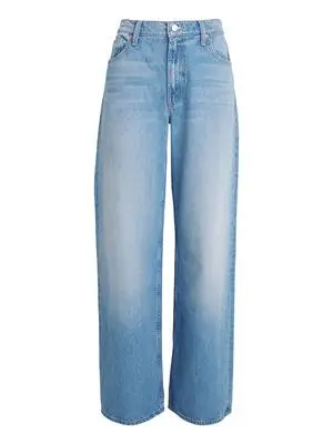 MOTHER The Rerun Zip Sneak Wide-leg Jeans - Blue