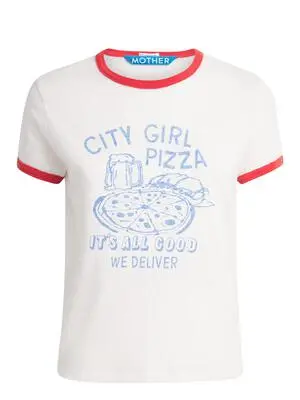 MOTHER Cotton The Lil Goodie Ringer T-shirt - White