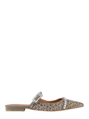 Kurt Geiger Embellished Strass Flat Mules - Beige