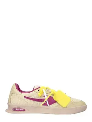 Off-White End Of Play Woven And Suede Trainers Yellow