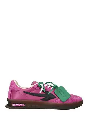 Off-White End Of Play Woven And Suede Trainers Fushia Cmb