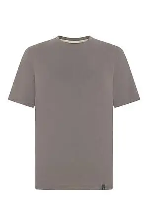 Boggi Milano Crewneck Regular-fit Stretch Cotton-blend T-shirt Xl Mud