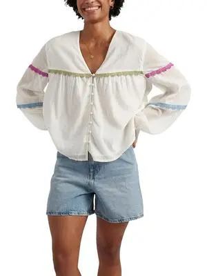 Chinti & Parker Cotton Scallop Blouse - Cream