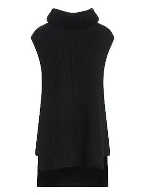JIL SANDER Sleeveless Ribbed Turtleneck - Black