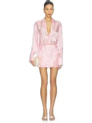 Retrofete Lettiss Dress - Rosa Tropical Jacquard
