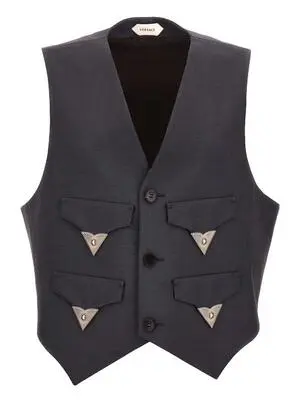 Versace Wool And Mohair Vest - Grey
