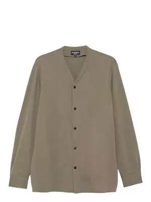 Emporio Armani Button-up V-neck Shirt - Green