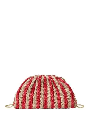 LOEFFLER RANDALL Bailey Crochet Clutch - Red/natural