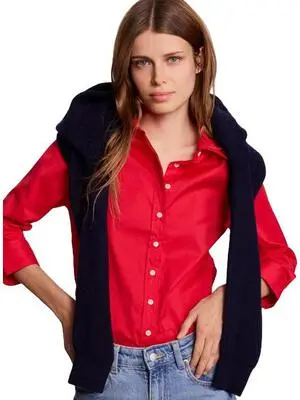 The Shirt By Rochelle Behrens 3/4 Sleeve Icon Shirt - Red
