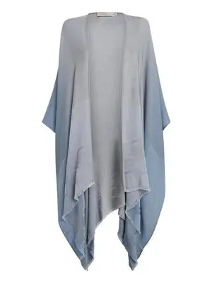 Agnona Cashmere-silk Cape Poncho - Blue