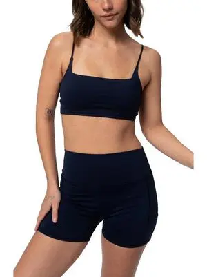 SIERRA MADRE GOLF High-waisted Stretch Shorts - Navy