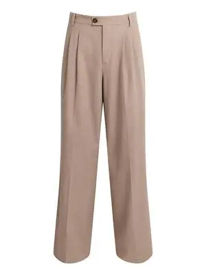 ALAN SCOTT Cashmere Wide-leg Trousers - Beige