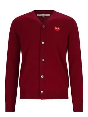 Play Comme Des Garcon Cardigan - Red
