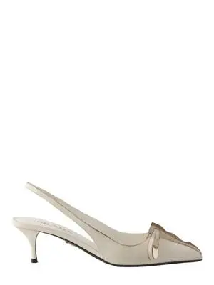 PRADA Antiqued Leather Slingback Pumps
