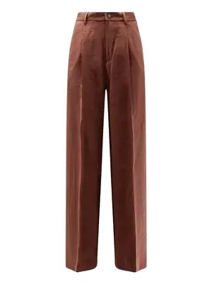 HEVO Torreveneri Modal And Polyester Trousers - Brown