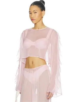 SHANI SHEMER Shani Shemer Thoma Cropped Shirt Pink