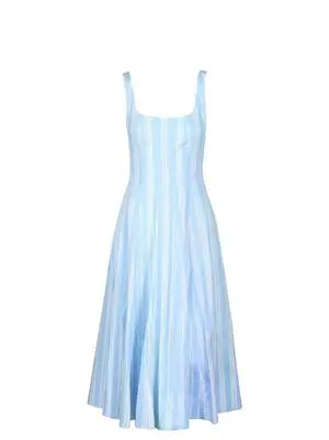 STAUD Striped Sleeveless Dress
