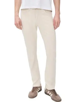 Ag Everett Slim Straight Linen-blend Pants - Natural