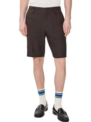 Nn07 Billie Linen Blend Pleated Shorts - Deep Truffle