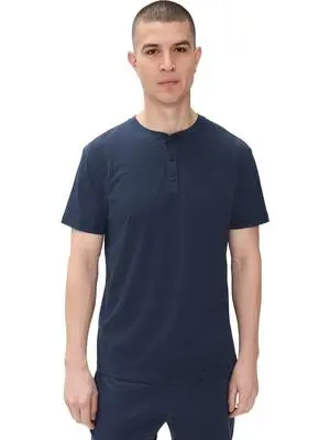 Lunya Slumberknit Henley Tee - Deep Blue