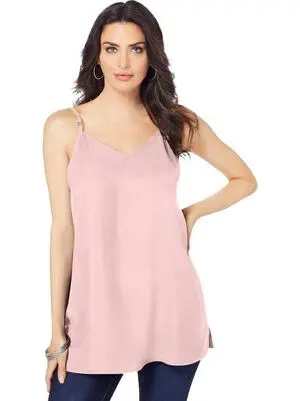 ROAMAN'S V-neck Cami With Adjustable Straps - Soft Blush