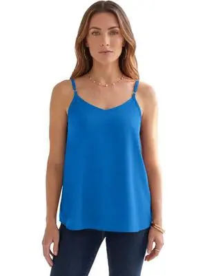 ROAMAN'S V-neck Cami With Adjustable Straps - Vivid Blue