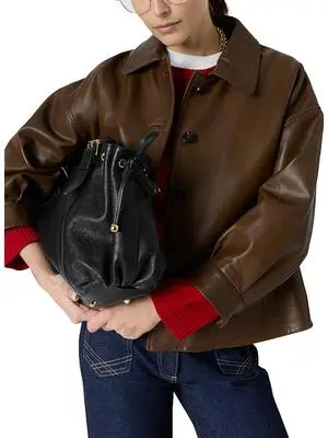 Gerard Darel Tinae Leather Jacket - Brown