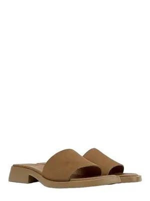 Camper Dana Leather Slides Brown