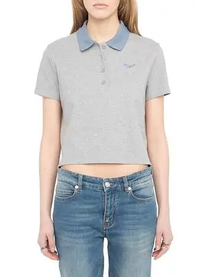 Zadig&Voltaire Mirta Polo Shirt - Medium Grey