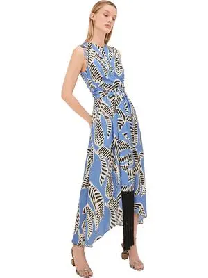 Alexis Estel Printed Midi Dress - Azure Print