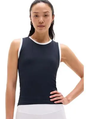 Athleta Momentum Flex Muscle Tank Top Eclipse/white